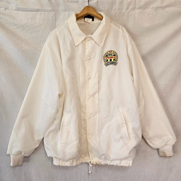 Jackets & Coats | Vintage 198s White Afscme Presidents Club Windbreaker ...